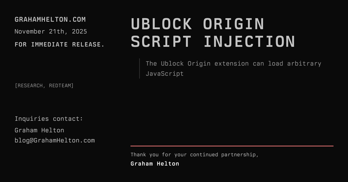 Ublock Origin Script Injection